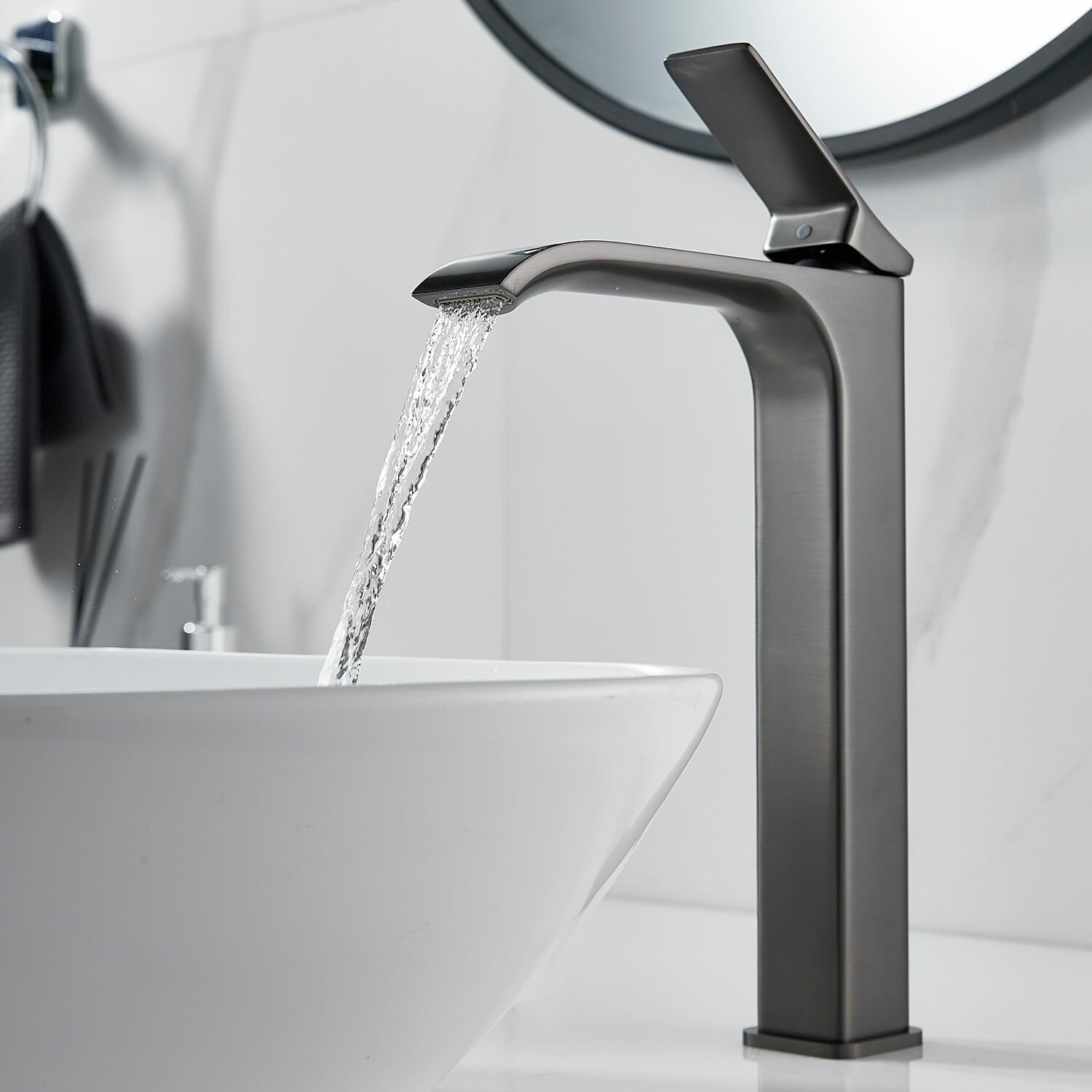 Смеситель Shevanik S4011T, латунь CW617N, серый, для раковины