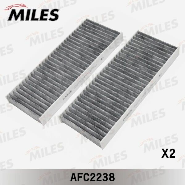 MILES Фильтр салона угольный (упаковка 2шт.) NISSAN NAVARA/PATHFINDER (VIC AC-214) AFC2238