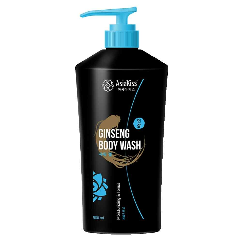 AsiaKiss Гель для душа GINSENG Moisturizing & Tonus, с экстрактом женьшеня, увлажнение и тонизирующий эффект, 500 мл