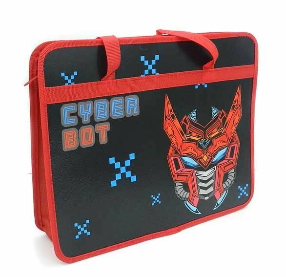 Папка для труда Пчелка А4 с ручками пластик ПМ-А4-225 CYBER BOT 2023