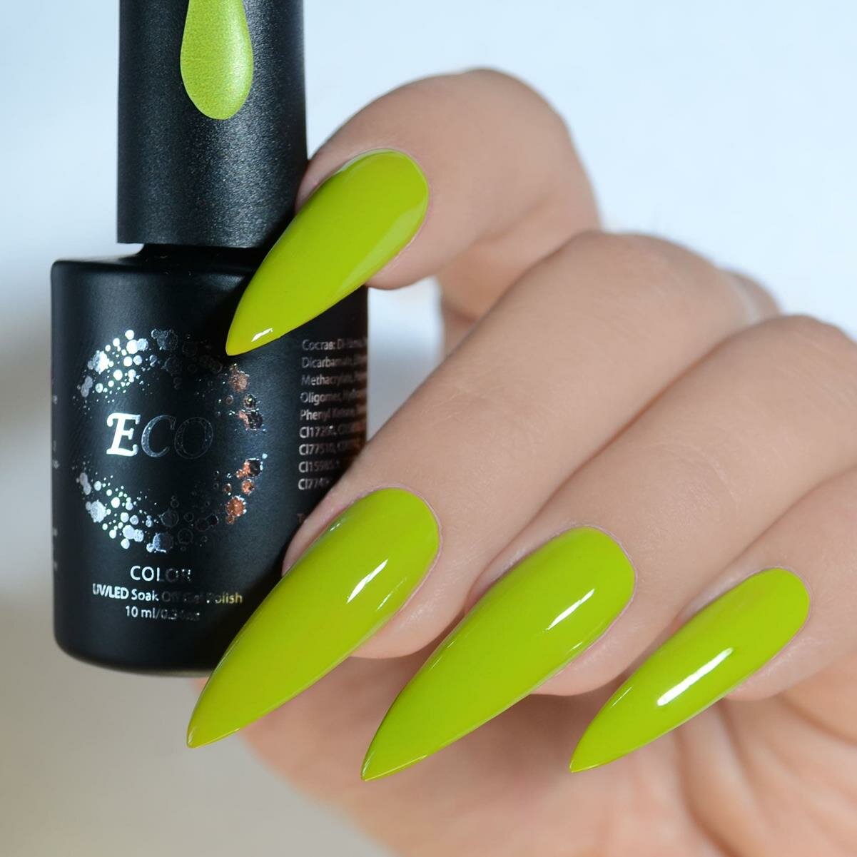 Гель-лак для ногтей ТМ ECO №132, зеленый, 10мл