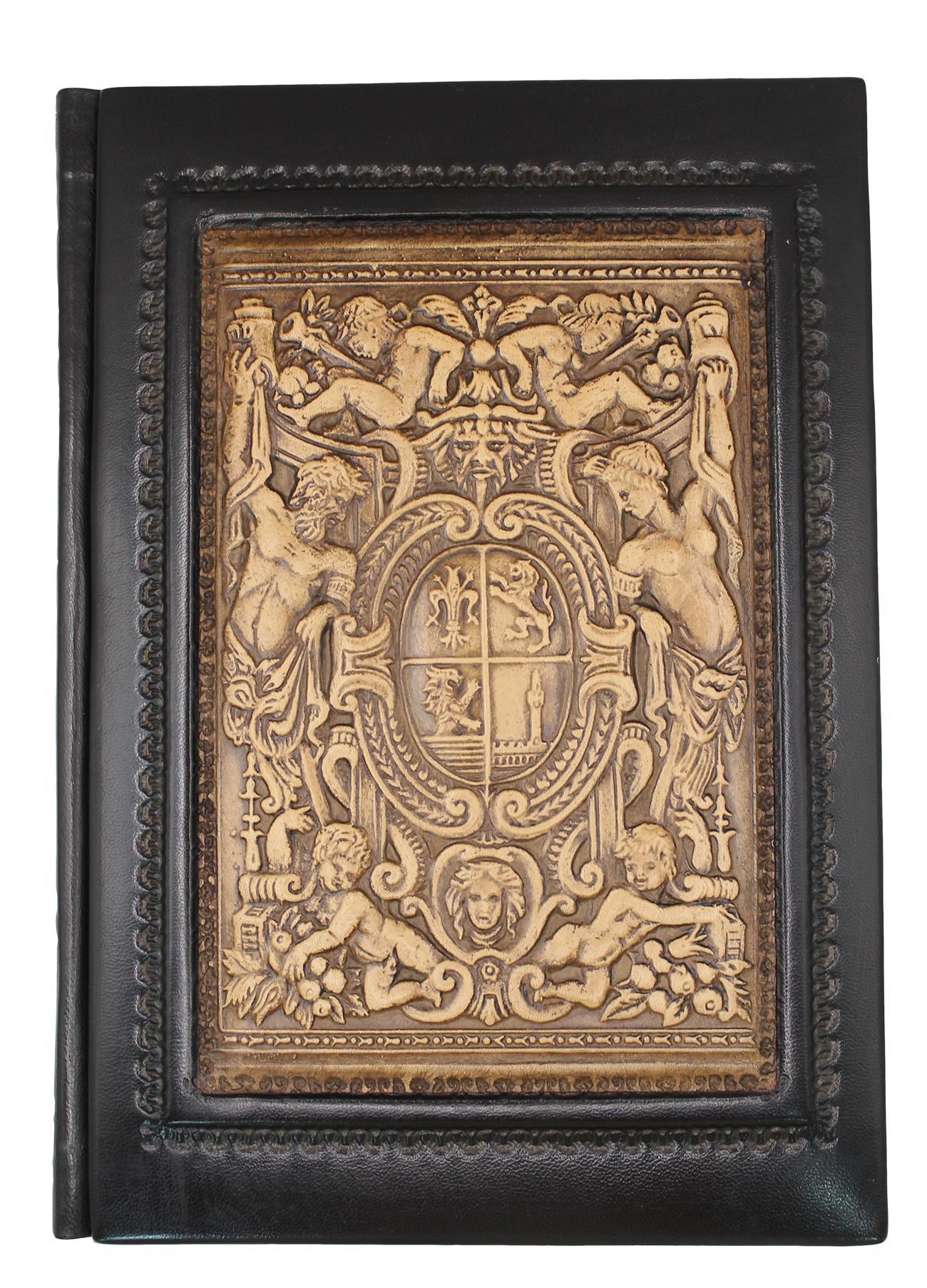 Ежедневник ручной работы из натуральной кожи "Гиганты" 15х22 черный