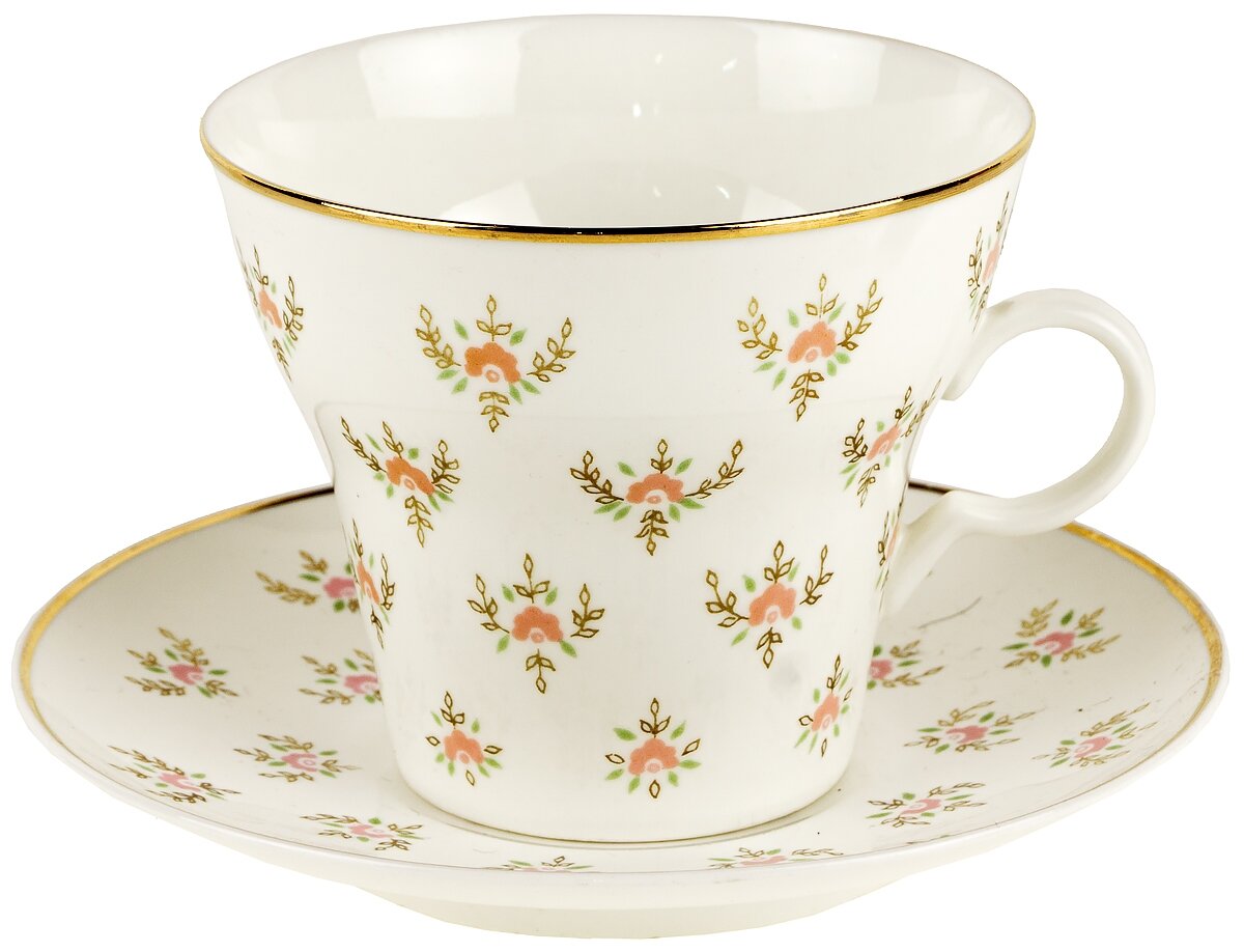 Чайная пара "Рококо". Фарфор. ЛФЗ, СССР, вторая половина 20 века