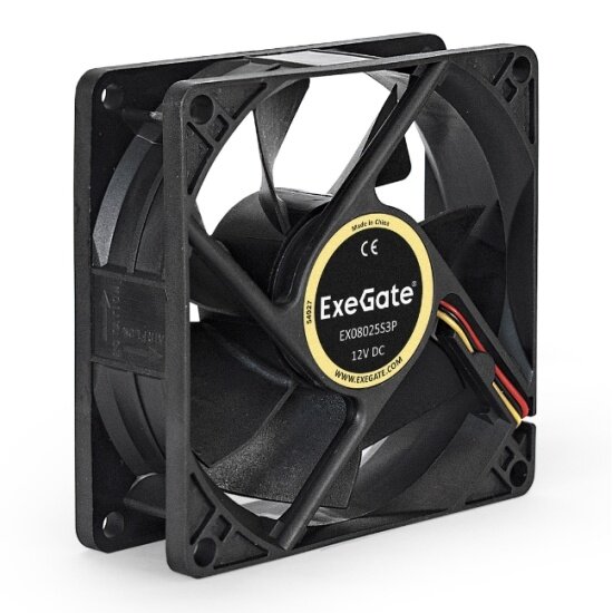 Вентилятор для корпуса Exegate EX08025S3P 12В DC 80x80x25мм 3pin (EX283377RUS)