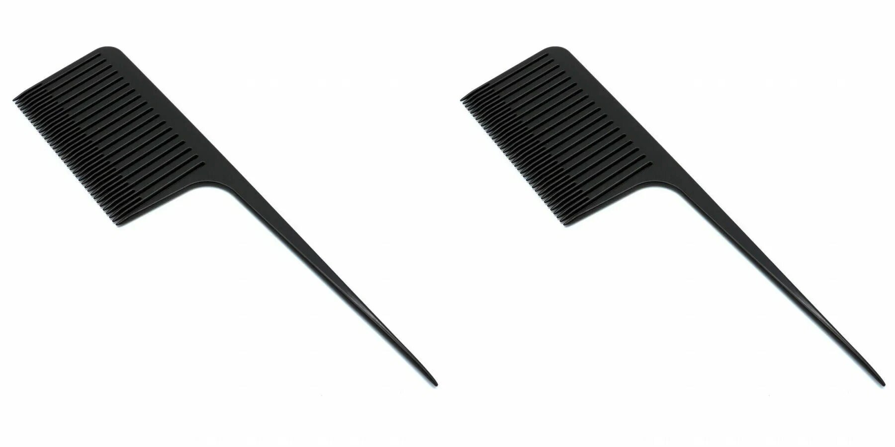 Расчёска Nail Art для мелирования, широкая, пластиковый хвост, черный, 2 шт