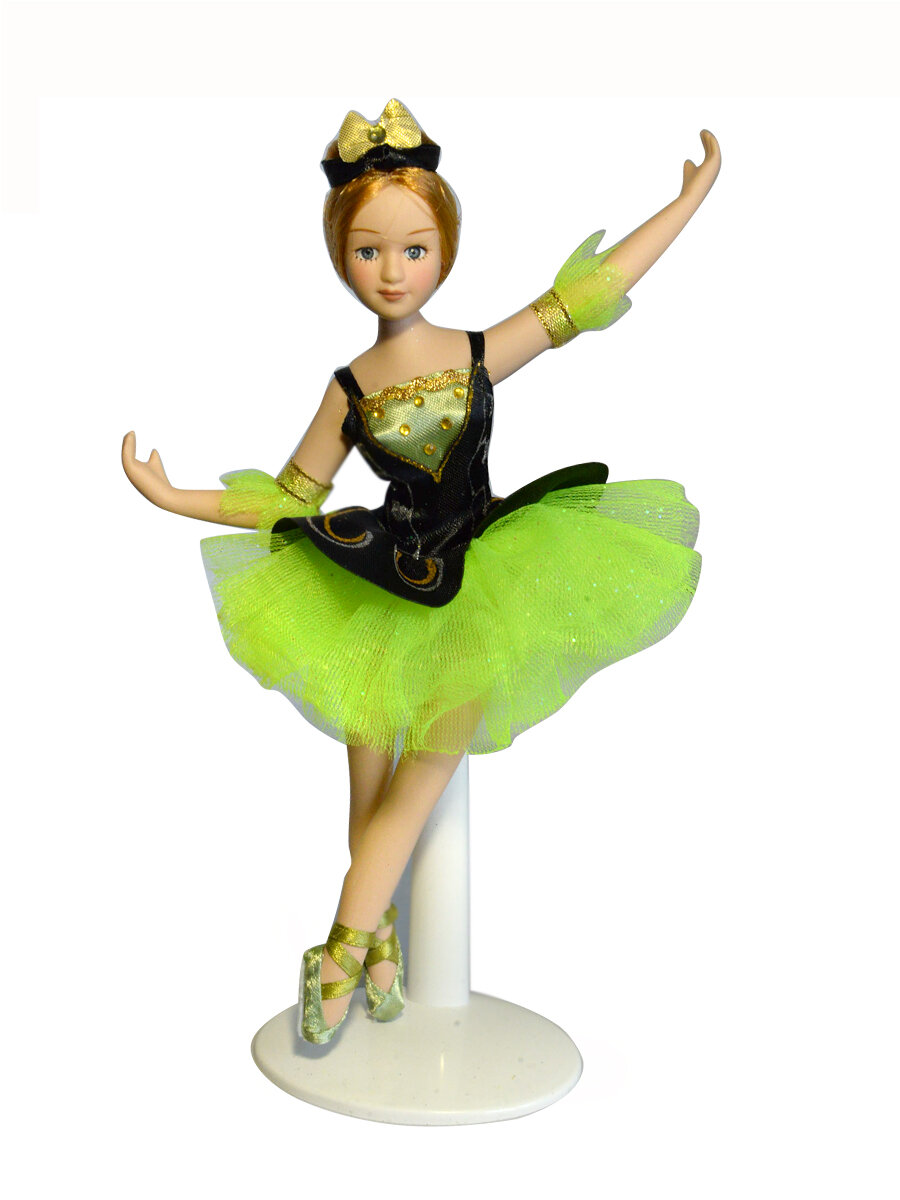 Кукла коллекционная керамическая балерина в красном