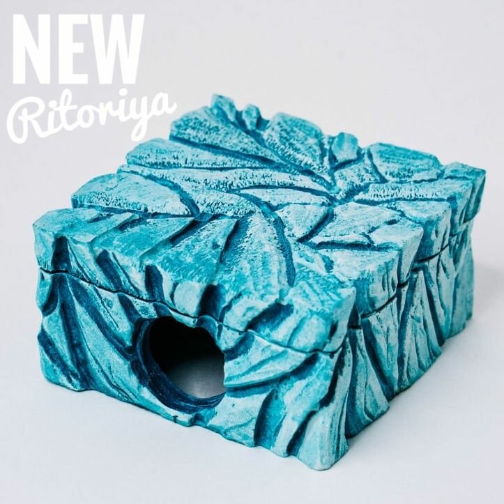 Укрытие "Рельеф" 14х12х6,5 см New Ritoriya, лазурный