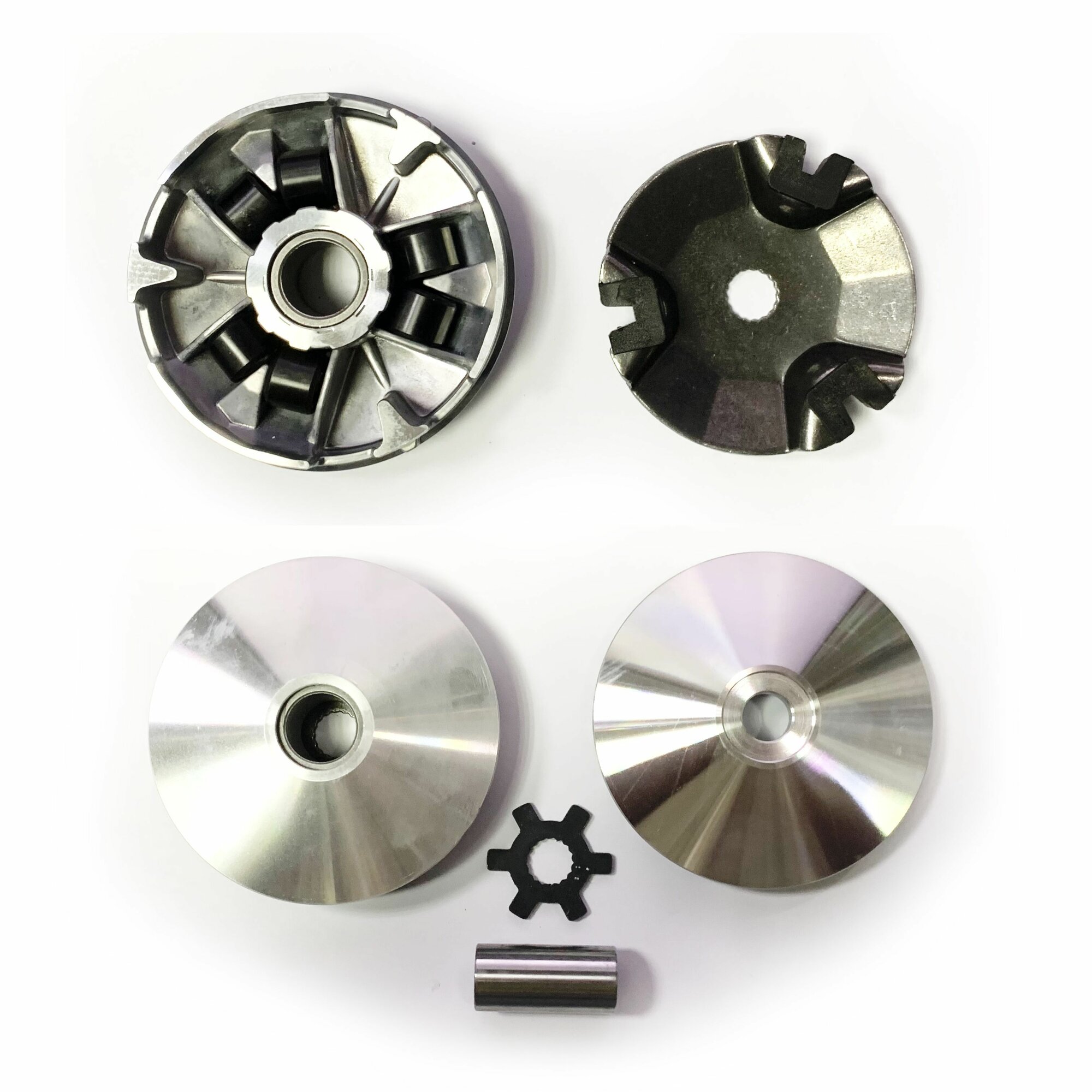 Вариатор передний YAMAHA JOG 50 (3KJ) (в сборе + палец, щека) F6