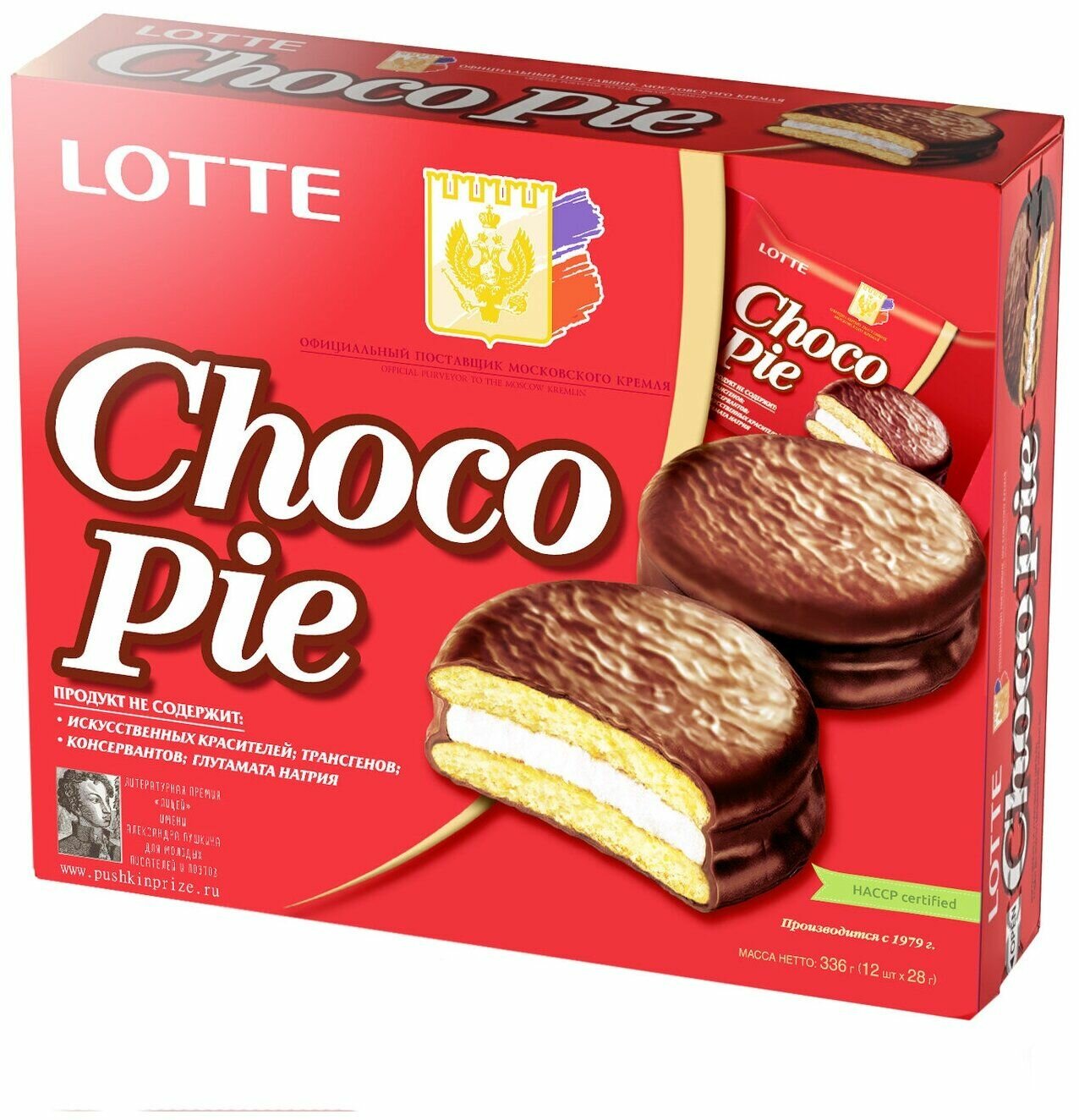 Choco Pie Печенье Lotte, классическое, 12 шт, 336 г