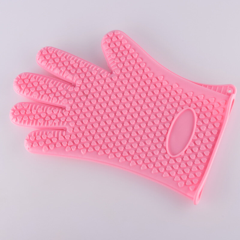 Перчатки для выпечки, силиконовые, в форме сердца, розовые