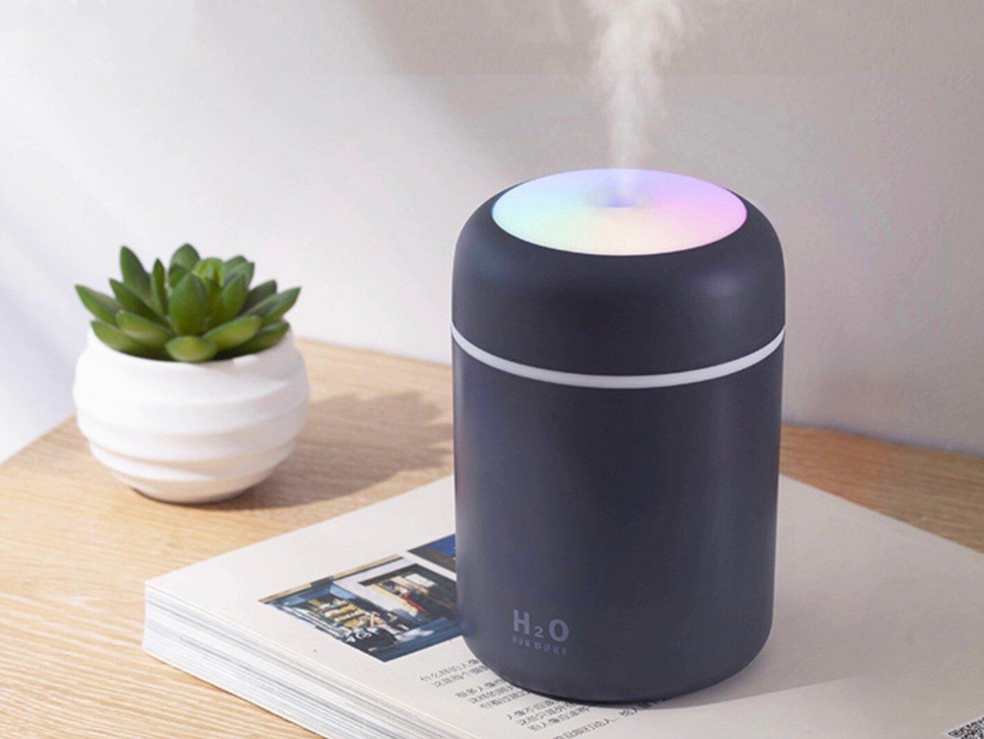 Новый красочный увлажнитель воздуха темно-серый MyPads M-157489 для дома, автомобиля, офиса оригинальный полезный нужный подарок на День рождения.