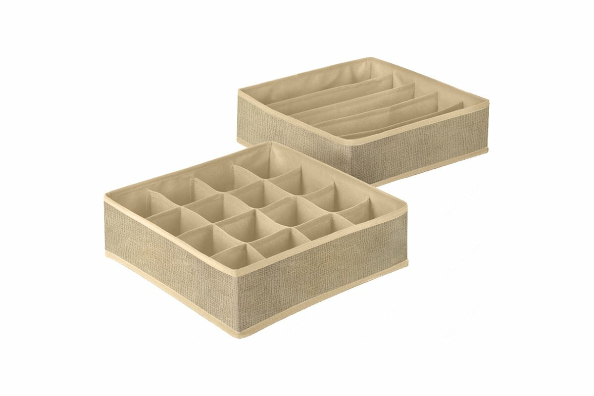 Набор из двух коробок Leonord для хранения текстиля, размер 32x32x10 см, код 104964