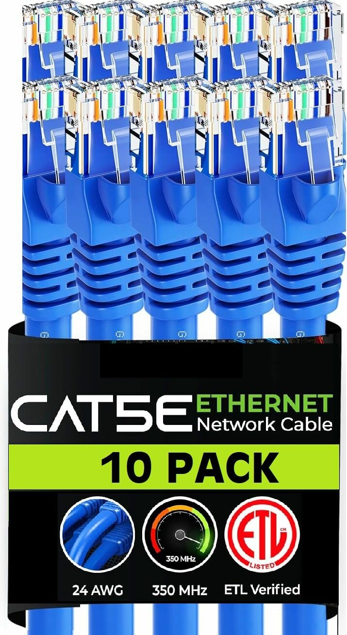 Соединительный кабель патч корд UTP Cat5e 2.5 метра синий 10 штук