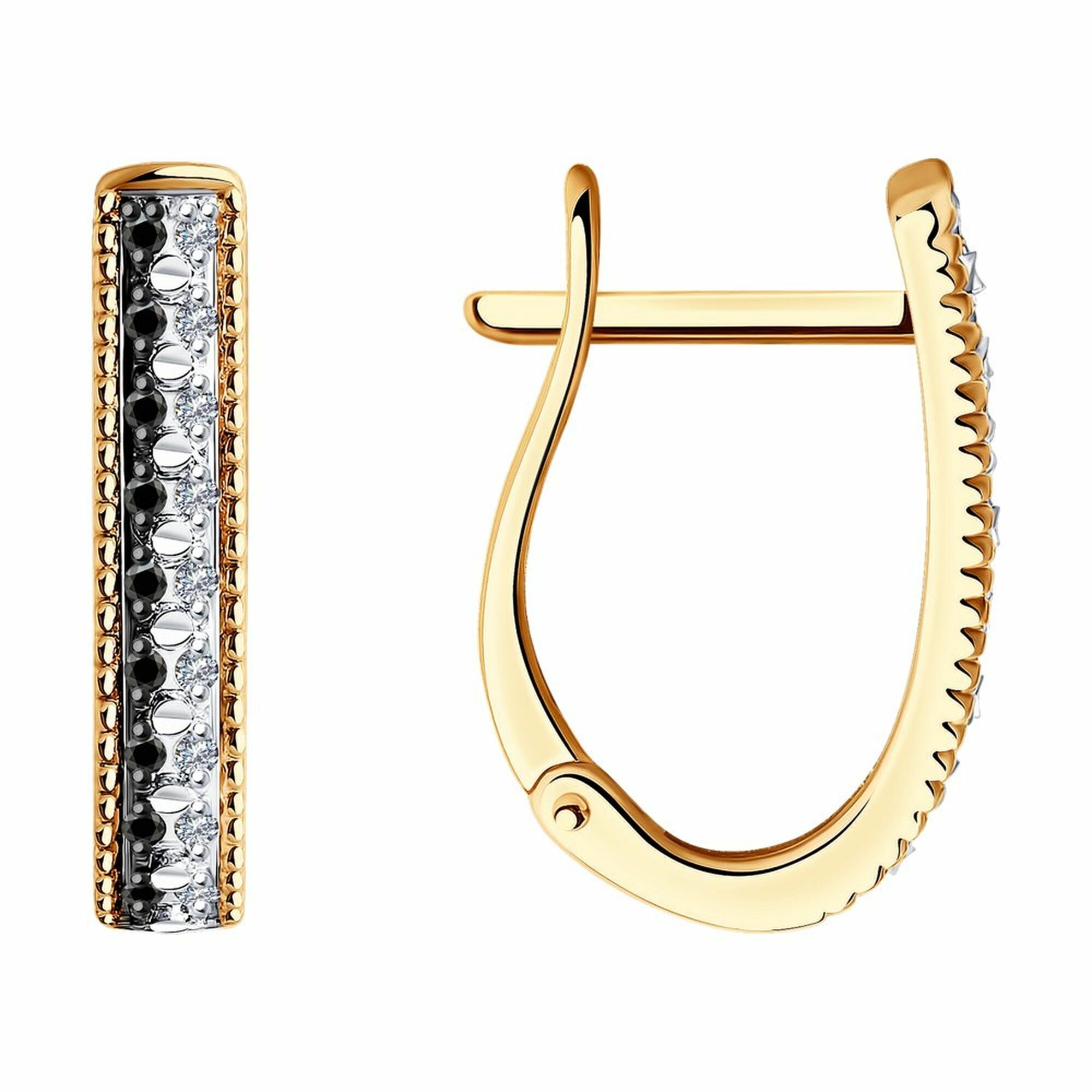 Серьги, красное золото, 585 проба, бриллиант