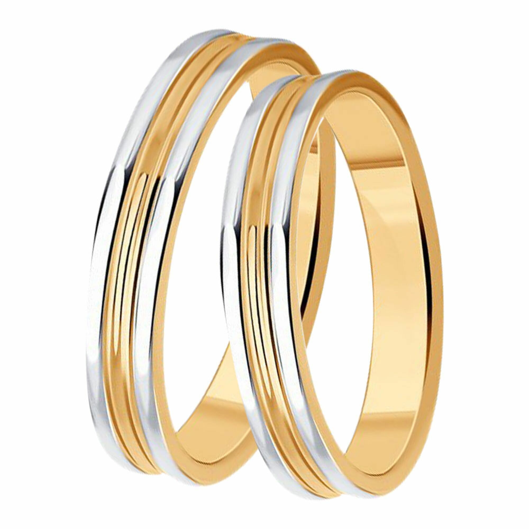 Кольцо обручальное, серебро, 925 проба, золочение