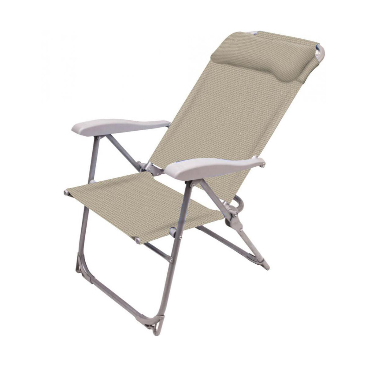 Кресло-шезлонг складное Ника, песочный, высота сидения 38 см