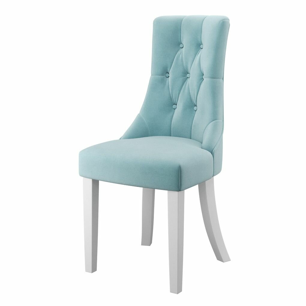 Стул мягкий ASHLEY MINI (сборный), эмаль белая голубой MUCHIO 18