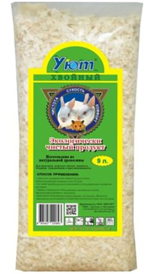 Уют Опилки хвойные для грызунов, 9 л 500г. 0.5 кг