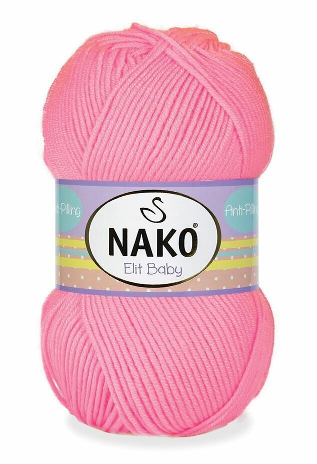 Пряжа Elit Baby (NAKO), розовый неон - 12382, 100% акрил антипиллинг, 5 мотков, 100 г, 250 м.