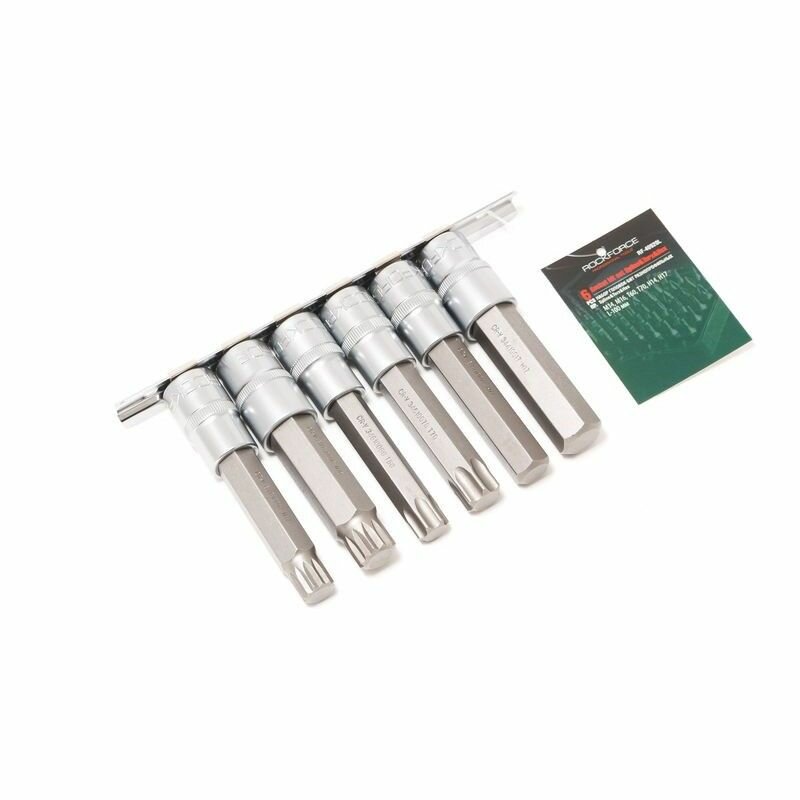 Набор головок-бит разнопрофильных Spline&Torx&Hex, 6 предметов 1/2" ROCKFORCE