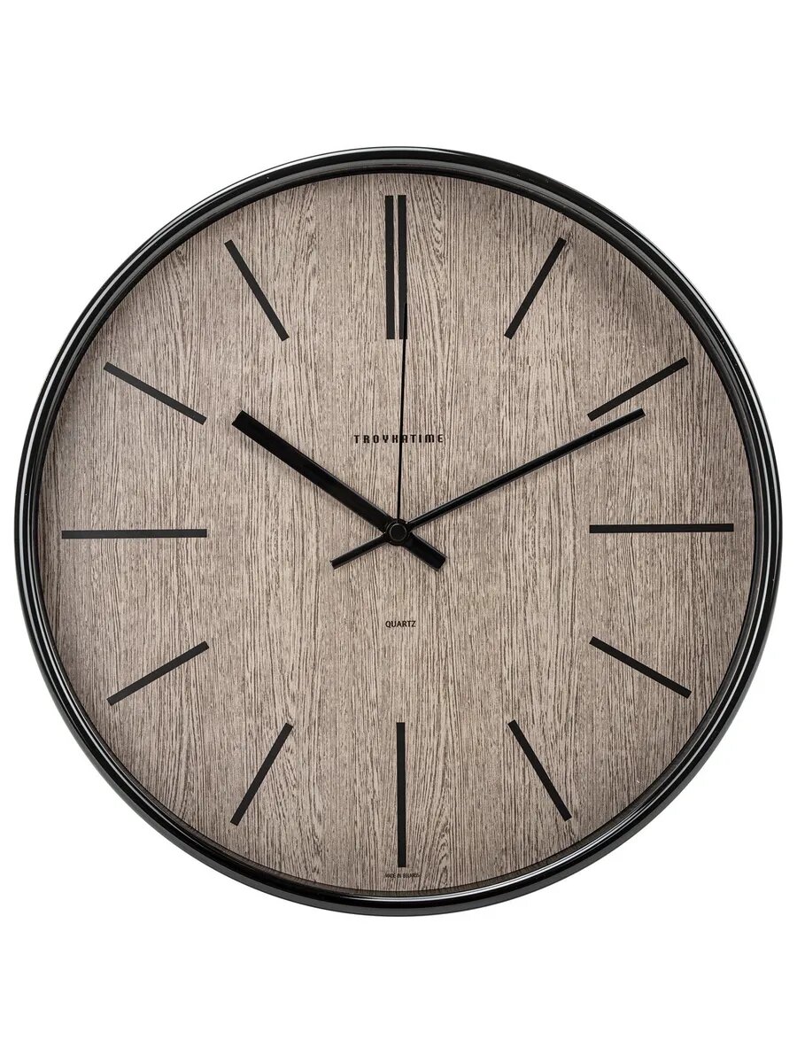 Часы настенные , круг, черная рамка