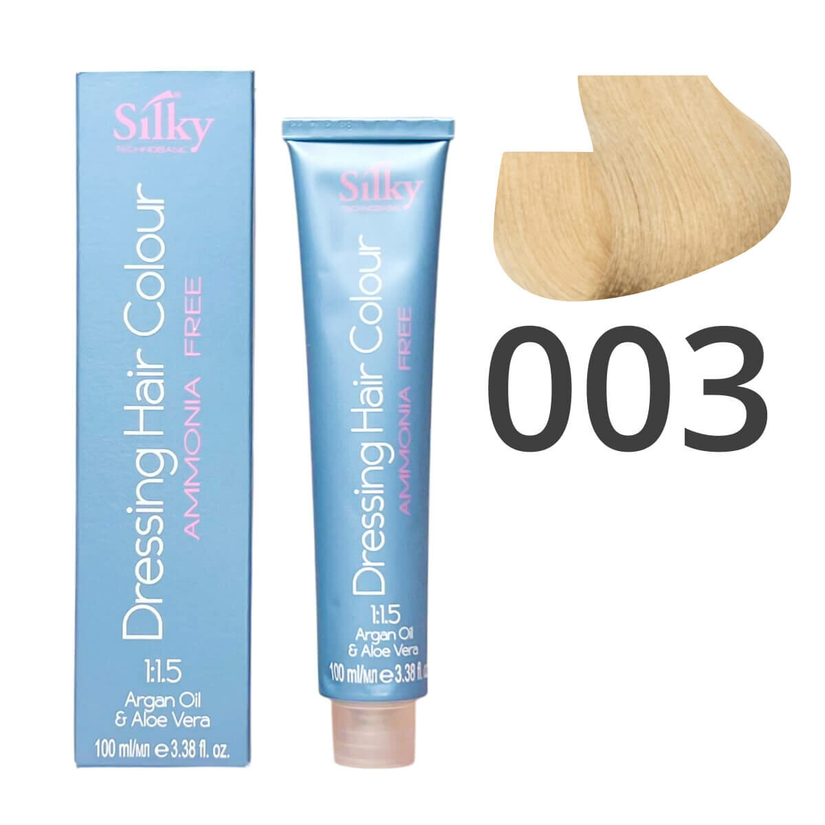 Крем - краска для тонирования волос профессиональная без аммиака Silky Dressing Haircolor 003 Тонер золотистый, 100 мл