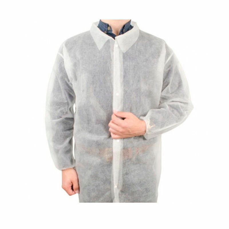 Халат медицинский на кнопках белый рукав резинке Unite (XXL 52-54, 10 шт)