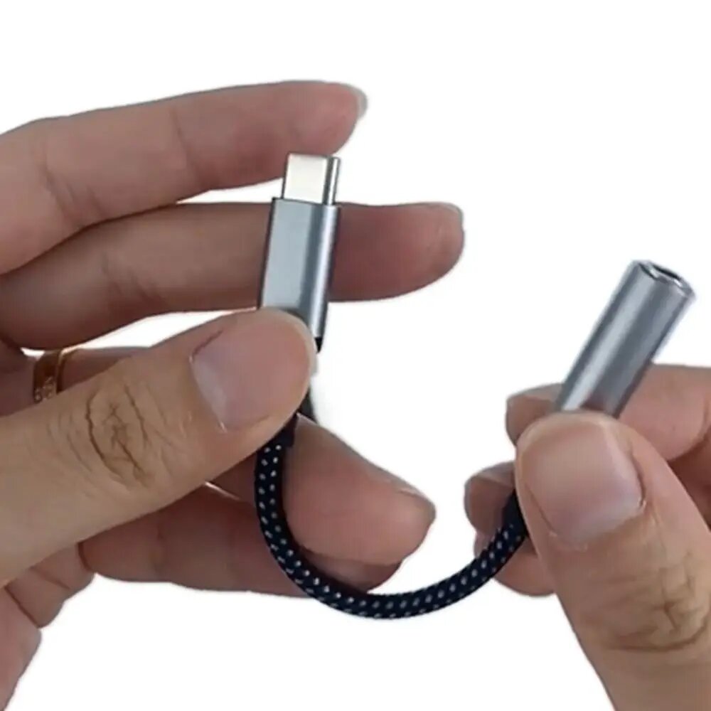 3,5 Джек кабель адаптера для наушников аудиокабель конвертер Type-c 3 5 Джек аудиокабель USB Type C Плетеный silver grey