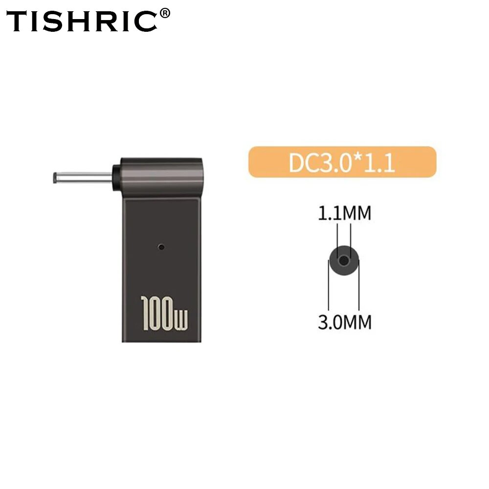 TISHRIC Конвертер USB-C в DC 100 Вт 3.0x1.1mm