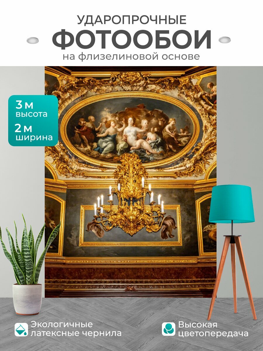 Фотообои моющиеся ударопрочные "Абстракция в стиле барокко, элементы натурализма и сюрреализма, подчеркивающие контрасты и объем" 200x300 см. флизелиновые на стену