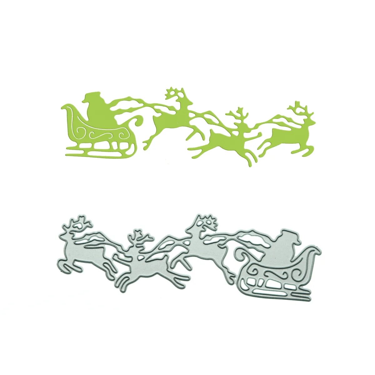Металлический трафарет для высечки олень сани