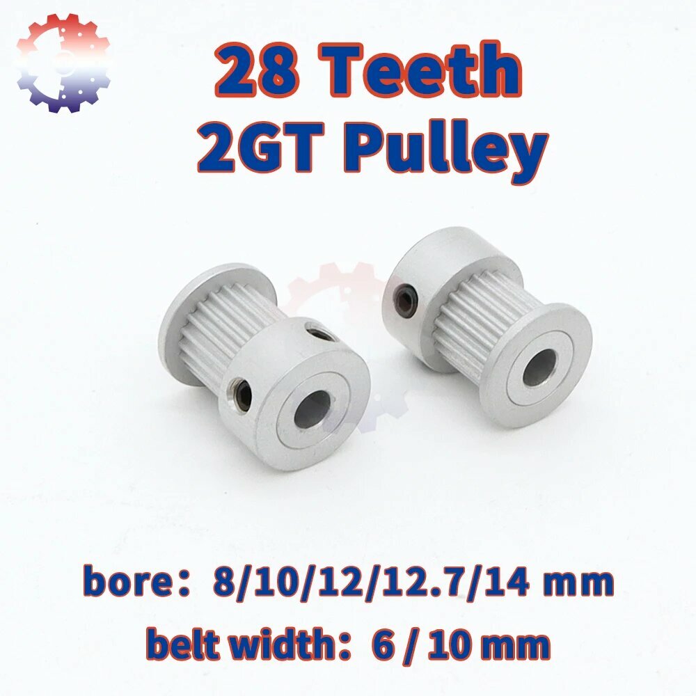 Шкив синхронизации 2GT 28 зубов алюминиевый Bore 8mm, belt width 10mm