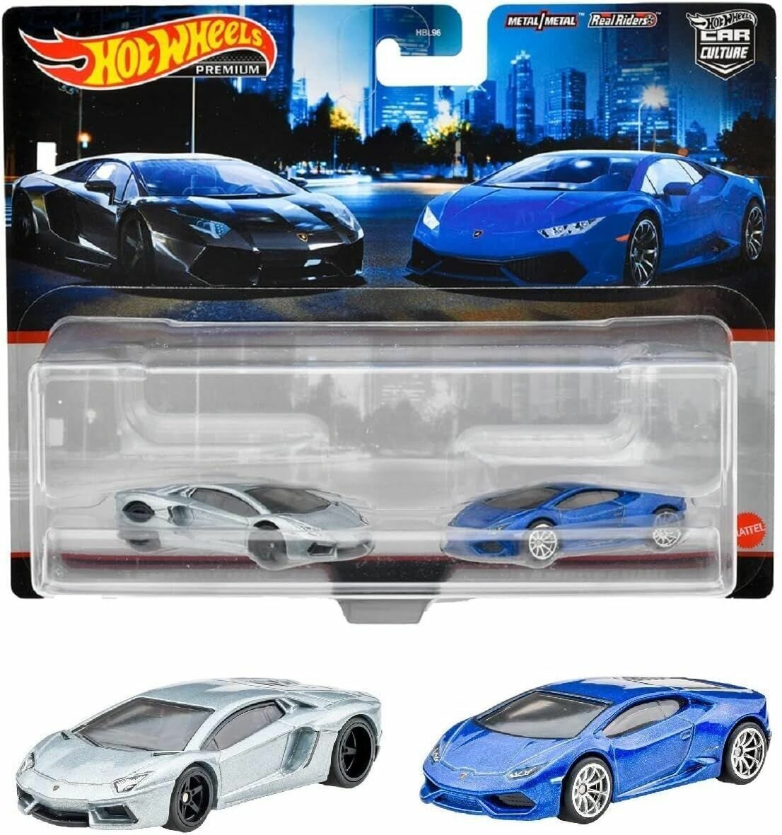 Машинка коллекционная Mattel Hot Wheels Premium 2 Pack Lamborghini Aventador Coupe & Lamborghini Huracan LP 610-4
