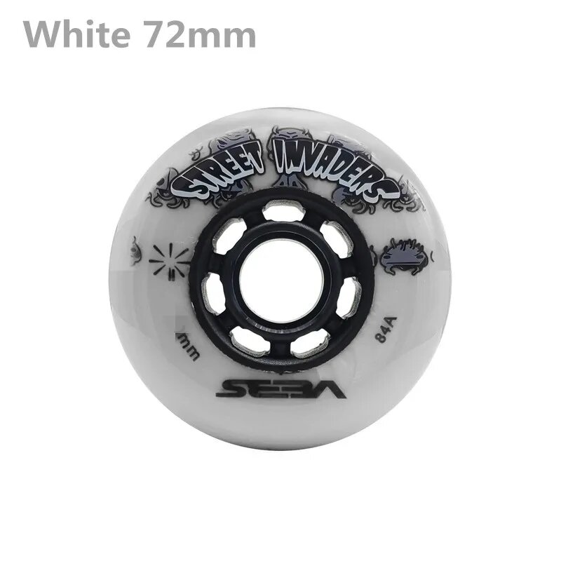 Роликовые колеса SEBA 84A Street Invaders 72/76/80 мм 4 шт. Белый, White 72mm
