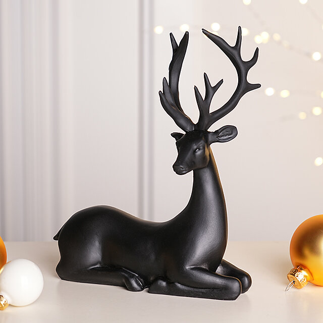 Декоративная фигурка Олень Кензо 21 см черная, Koopman, ALX630080-2