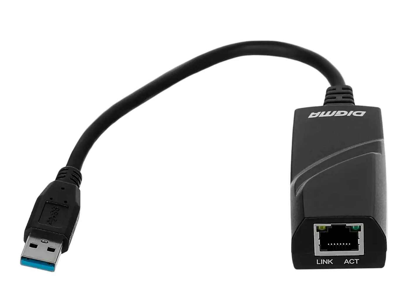 Сетевой адаптер DIGMA D-USB3-LAN1000, USB 3.0 на RJ-45 (1000Mb), Черный D-USB3-LAN1000