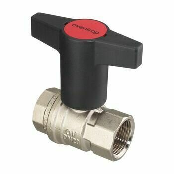 Кран шаровой, Oventrop, Optibal, полнопроходной, DN-25, 1", ВВ, PN, бар-16, ручка-пластмассовая, удл