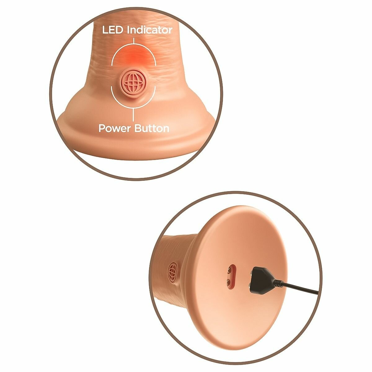 Перезаряжаемый вибратор с двойной плотностью King Cock Elite 6' (10 режимов)