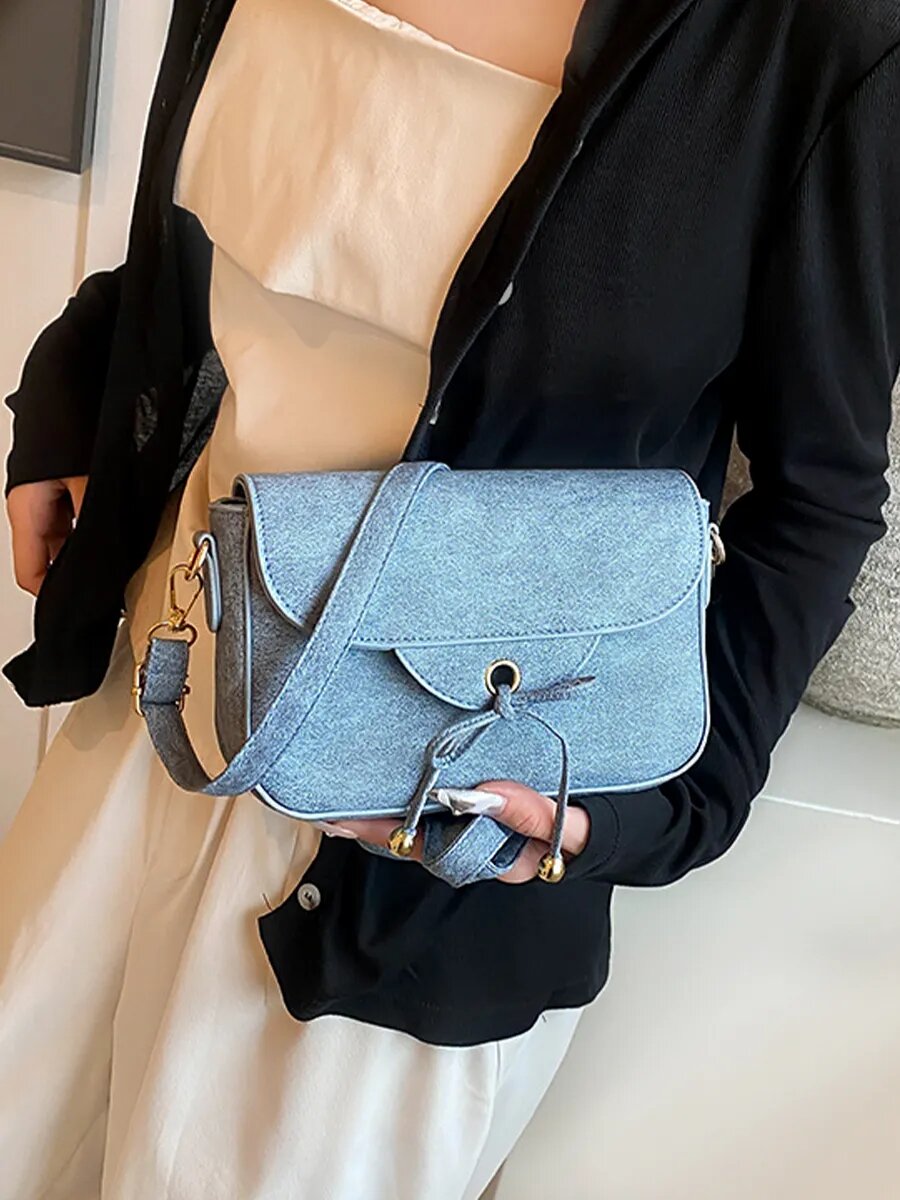 Сумка кросс-боди Джинсовая с бантиком Y2K