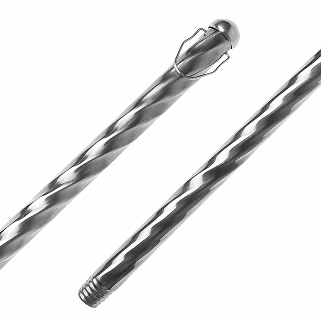 Рукоятка для швабры Домашняя Мода черенок из нержавеющей стали 120х2,2 см "Люкс-2" витая, с резьбой