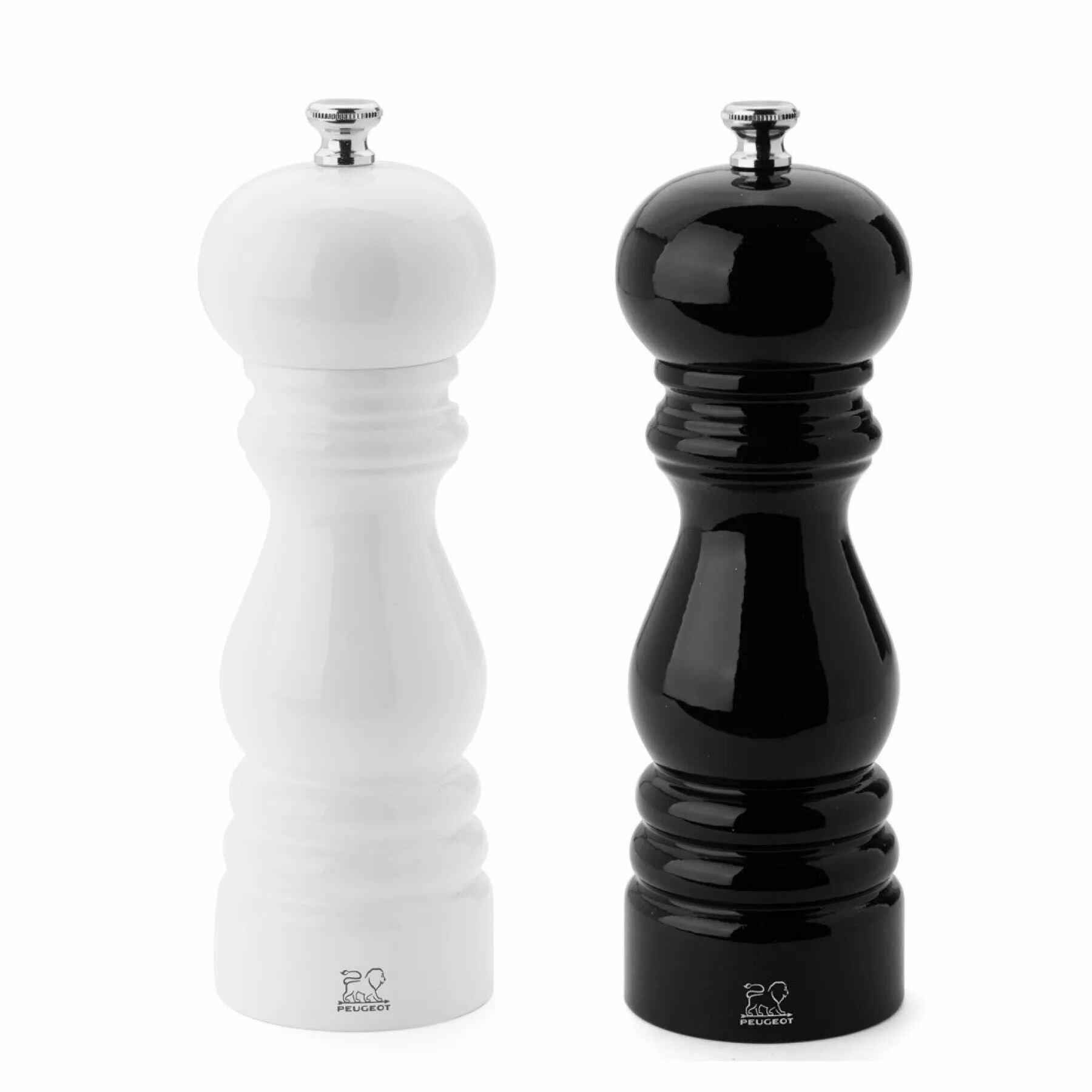 Набор ручных мельниц Peugeot Paris - 2 шт, для соли и перца, деревянные, черная и белая, 18 см, ПГ-2/27346