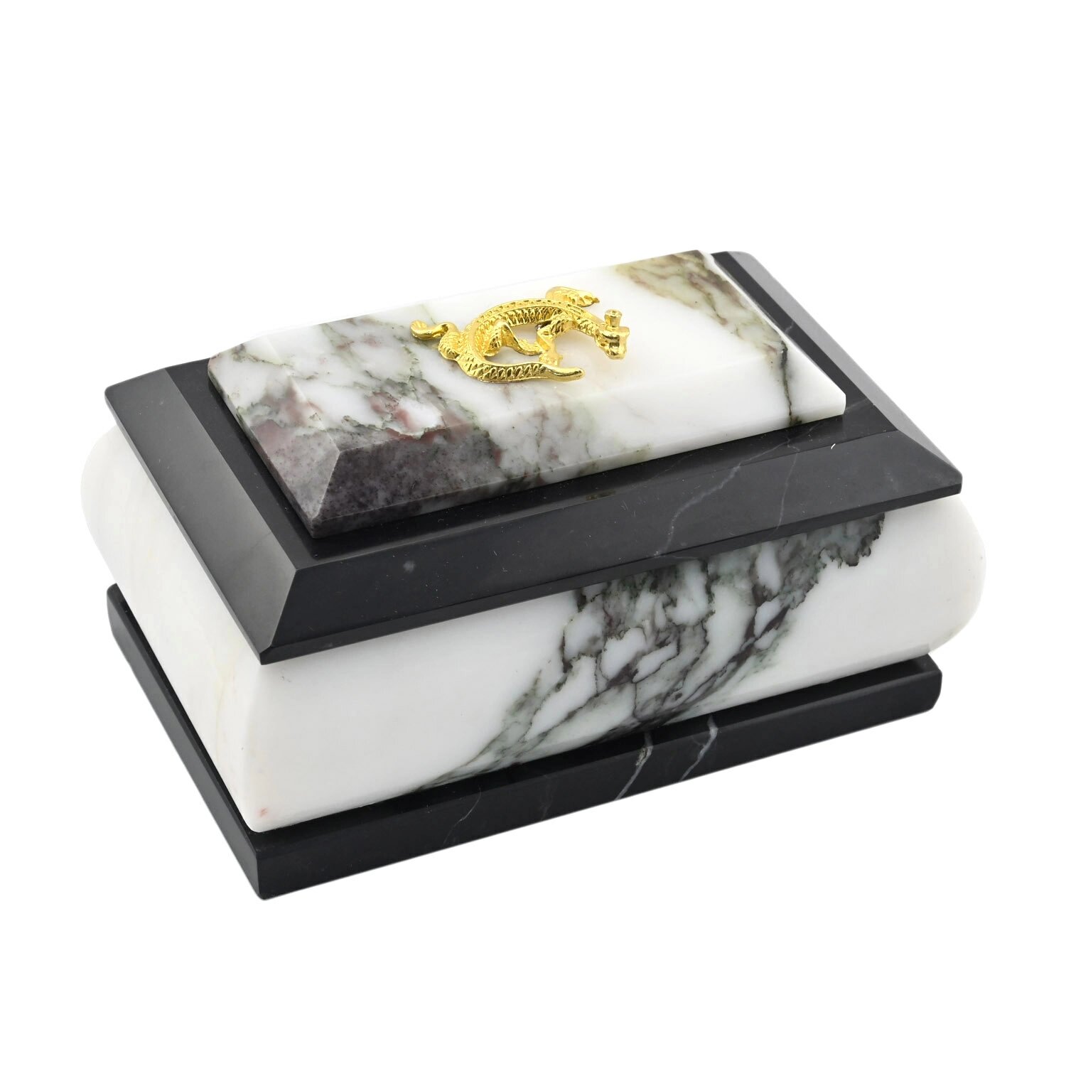 Шкатулка из камня мрамор, 120*75*70мм .