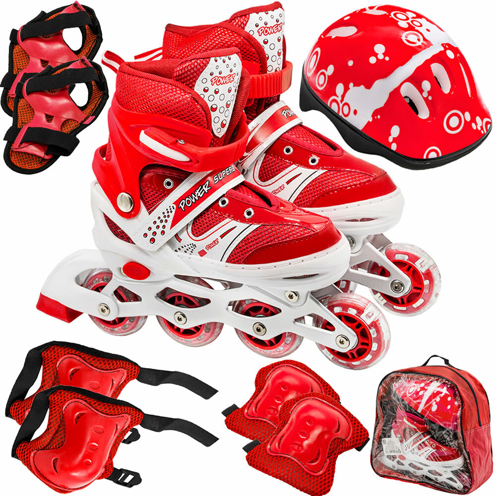 Ролики детские КНР в наборе с защитой, размер 31-34 (141-41U)