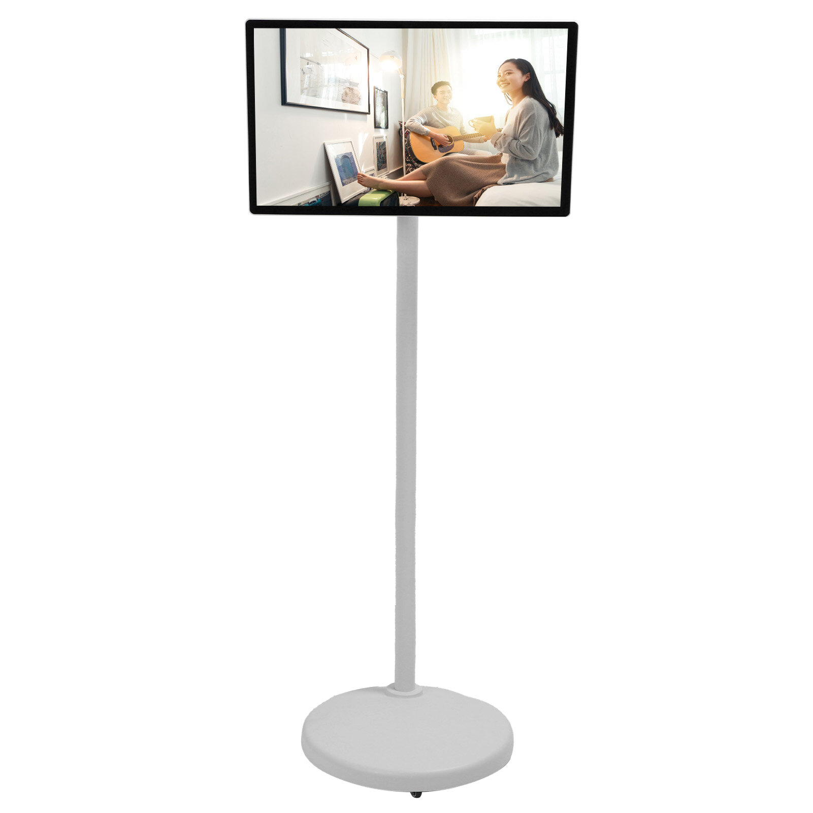 24-дюймовый портативный сенсорный телевизор с Bluetooth, 8ГБ ОЗУ, 128ГБ ПЗУ, для домашнего использования и рекламы, устойчивый и эргономичный дизайн