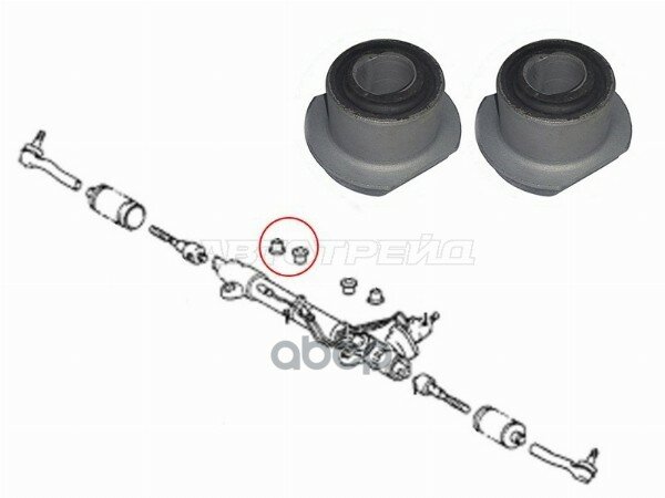 Втулка рулевой рейки Toyota Land Cruiser (J100) 98-07 / Land Cruiser Prado 02-09 (Слева/ Комплект) Sat арт. ST-45522-35060