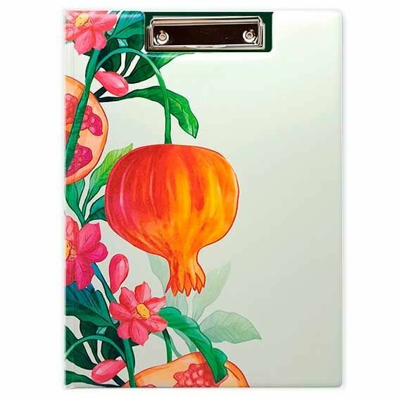 Папка-клипборд ДПС А4 "Гранат" ПВХ, зеленая с рисунком (2118. Р1)