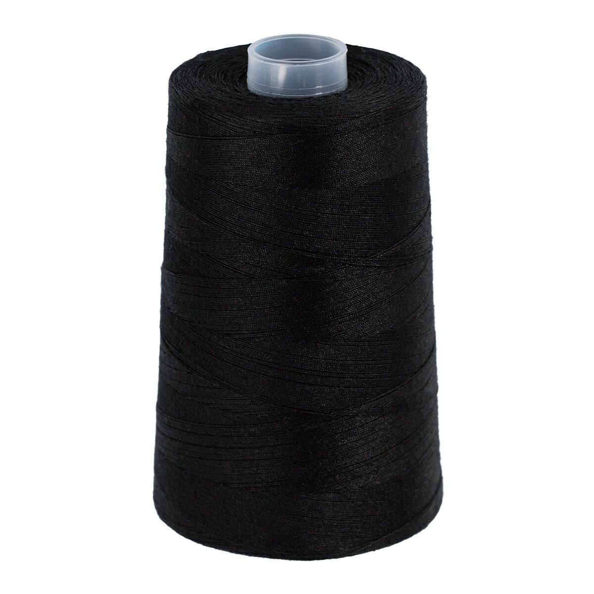 Нитки ПНК им. Кирова Швейные, армированные, 2500 м, №6818 (103), черные, на пластиковом конусе (65 ЛХ)