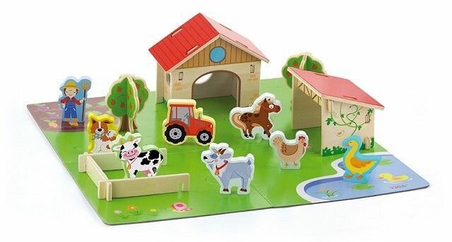 Развивающая игра VIGA "Ферма", 3D, 30 деталей, в коробке