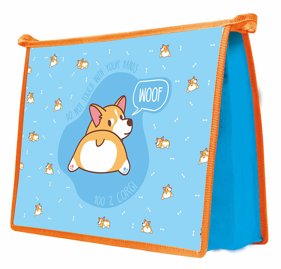 Папка на молнии сверху для тетрадей А5 ПМ-А5-22 Милый корги фольг. кар пчелка