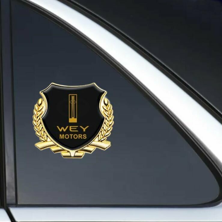 Металлическая эмблема на автомобиль WEY, самоклеющаяся